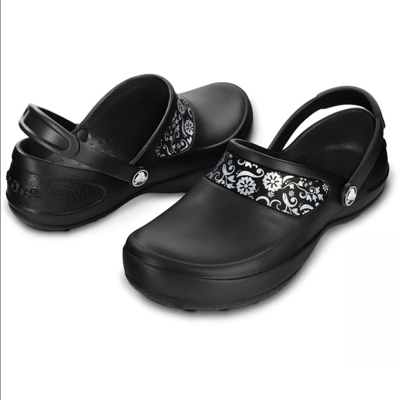 CROCS | Shoes | Crocs Mercy Convertible Work Clogs Black Silver | Poshmark